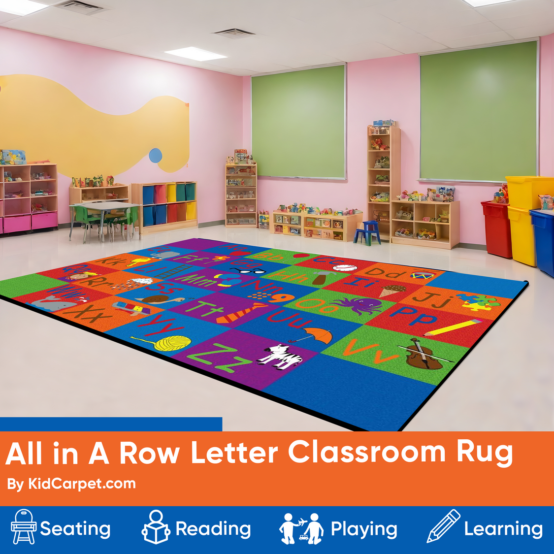 All In A Row Letter Rug – KidCarpet.com