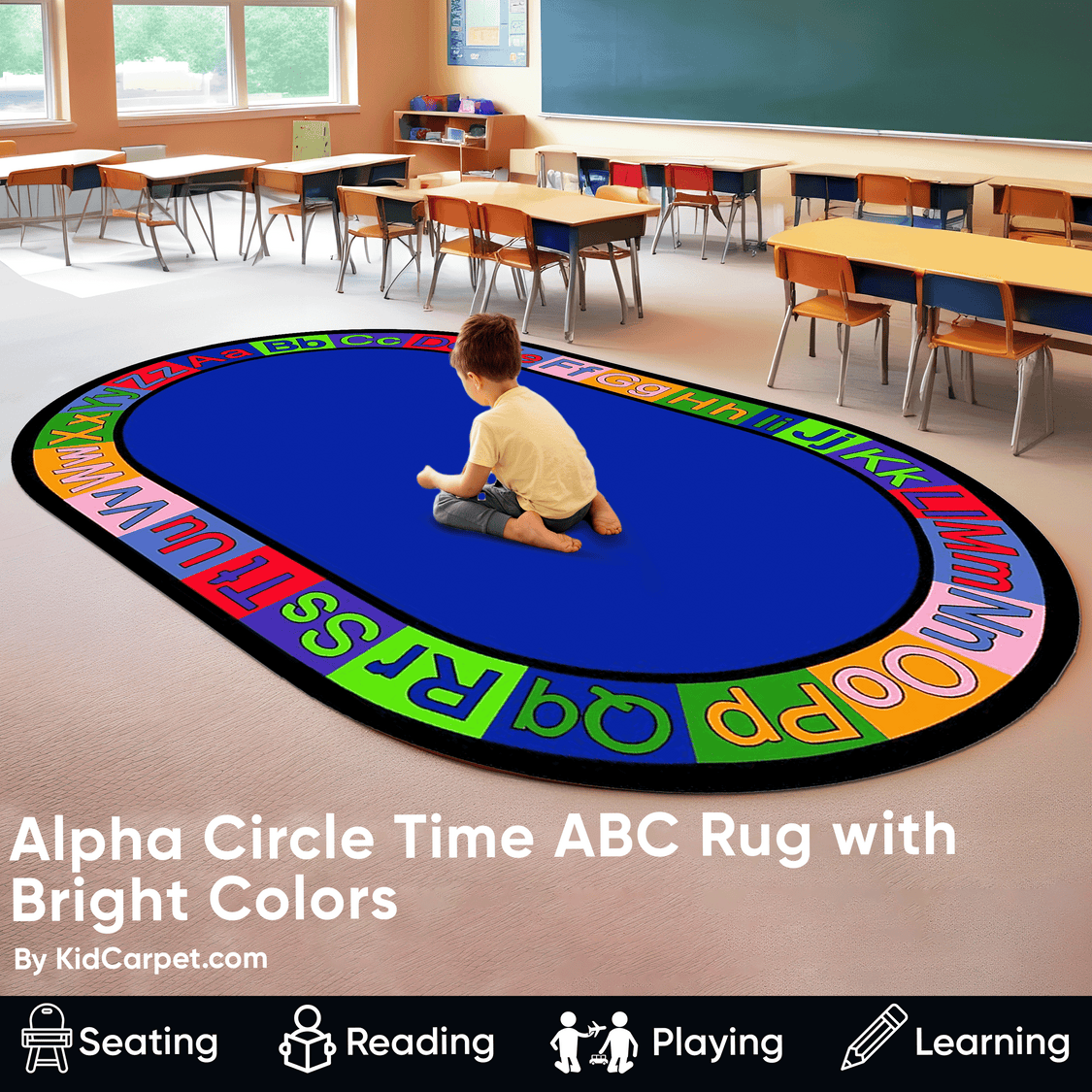 Alpha Circle Time ABC Rug With BRIGHT Colors – KidCarpet.com