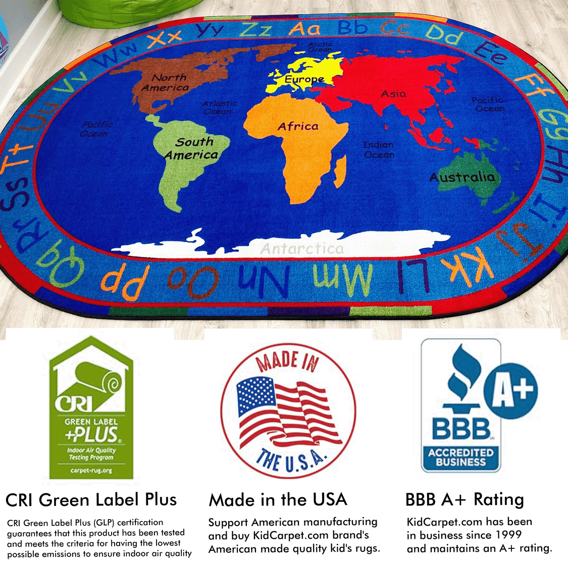 All Around The World Map Rug – KidCarpet.com