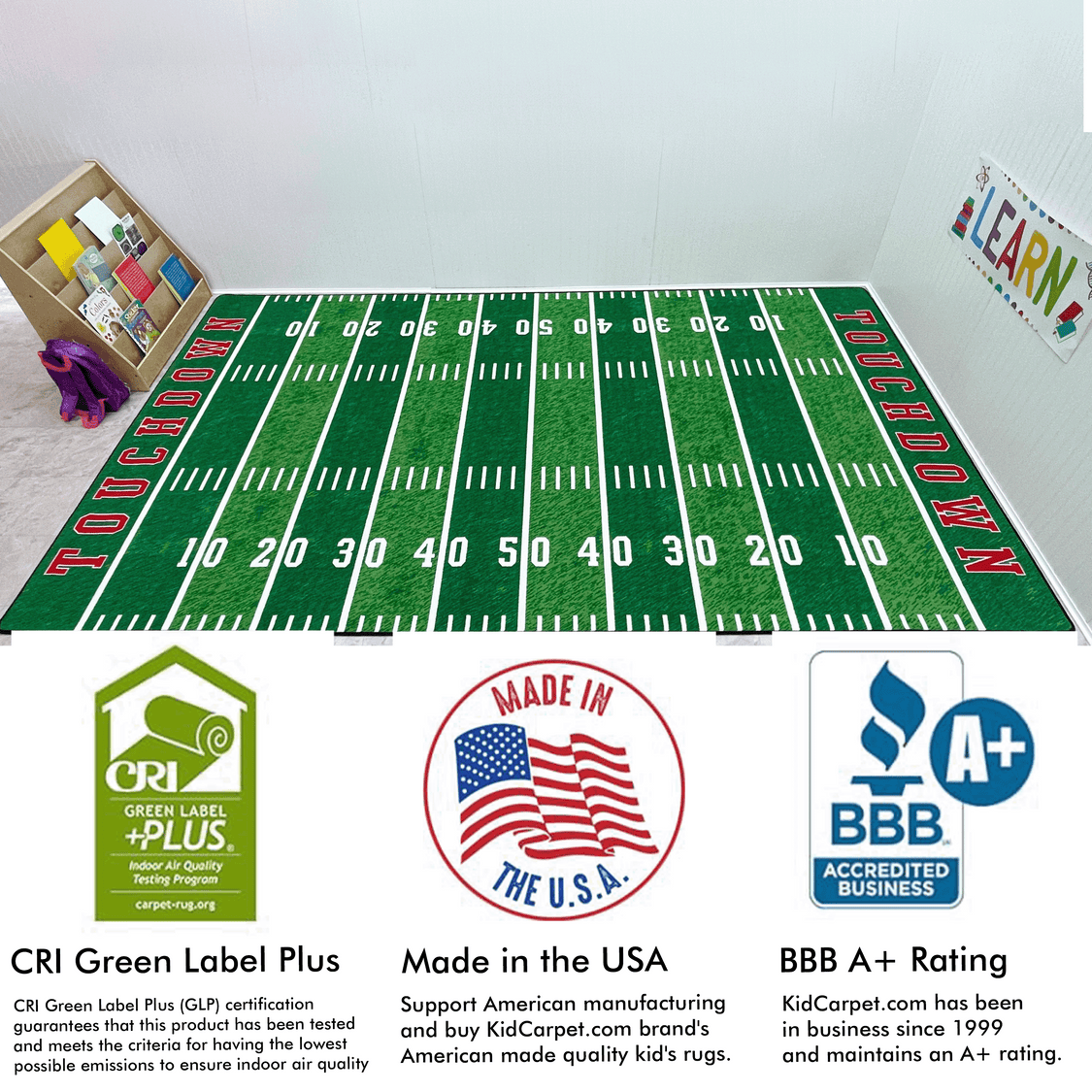 Football Field Rug – KidCarpet.com