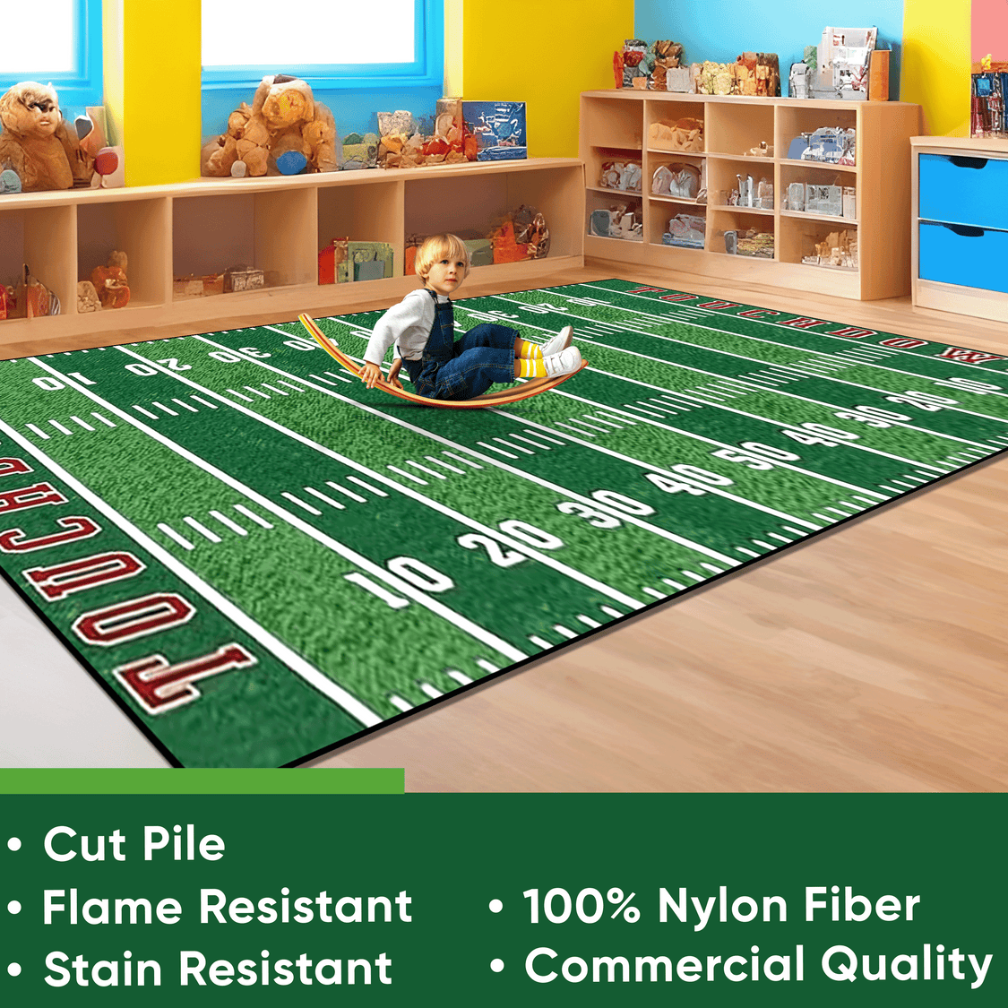 Football Field Rug – KidCarpet.com