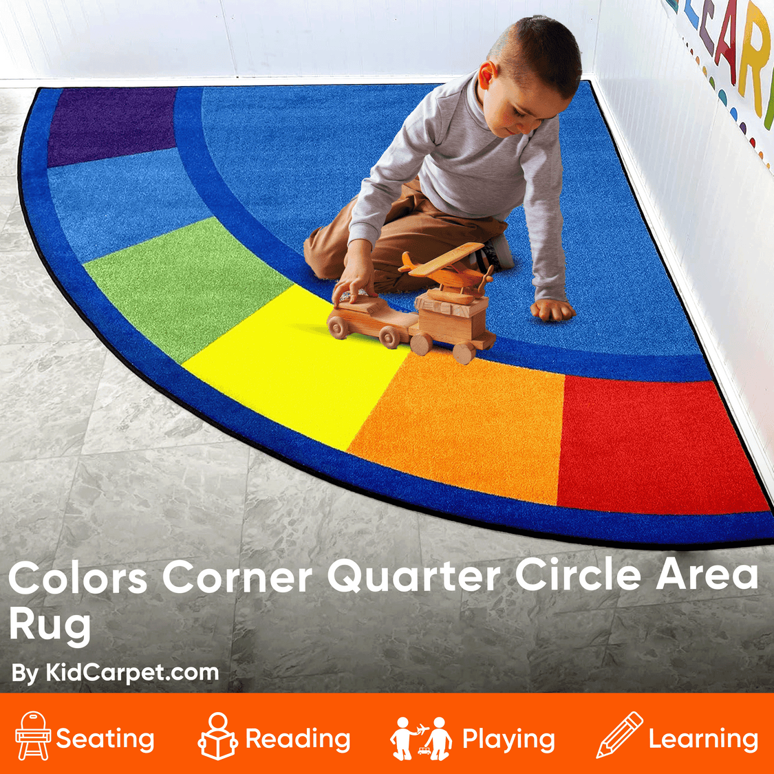 Colors Corner Quarter Circle Rug – KidCarpet.com