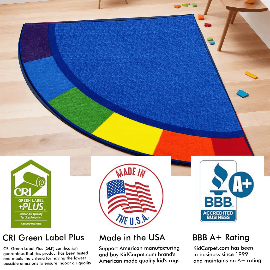 Colors Corner Quarter Circle Rug – KidCarpet.com