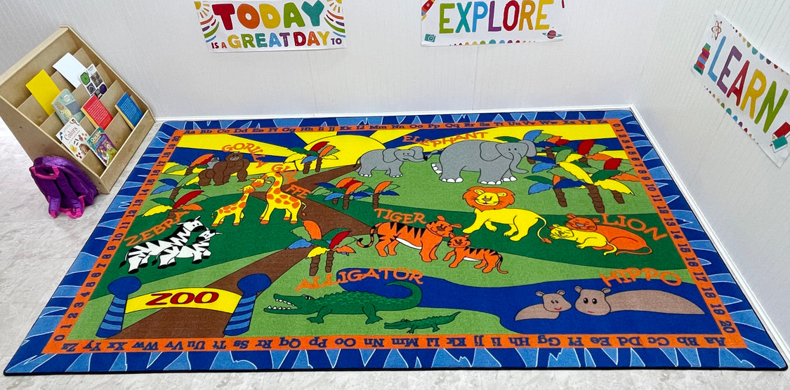 Animals at the Zoo Kids Rug – KidCarpet.com