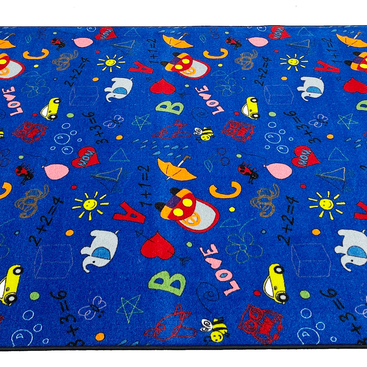 Playtime Doodle Rug Multi on Blue – KidCarpet.com